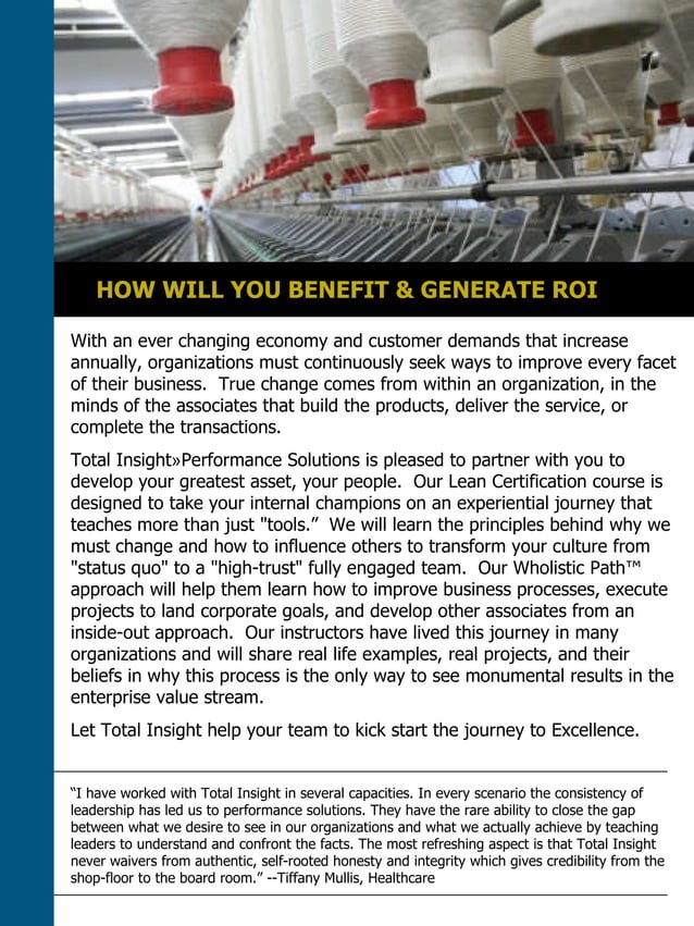 Lean Certification Course | PDF