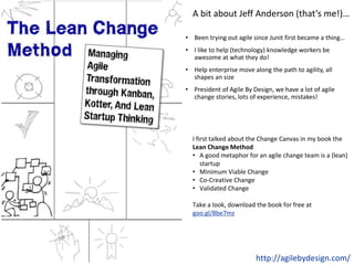 Lean change method toronto agile meetup | PPT