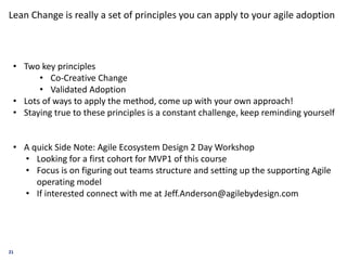 Lean change method toronto agile meetup | PPT