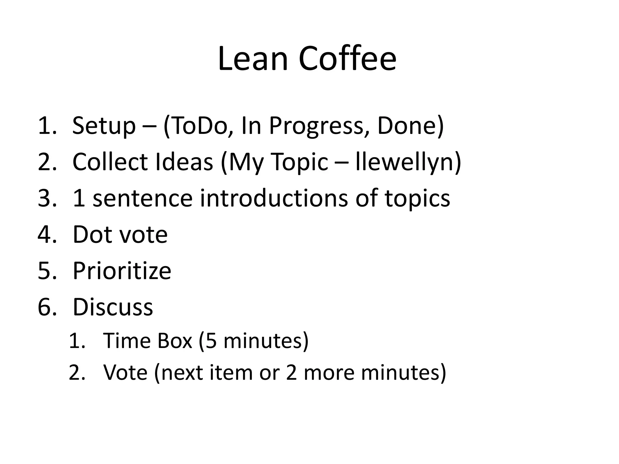 Lean coffee | PPTX