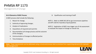 PHMSA - API RP 1173 - Management of Change - Overview | PDF