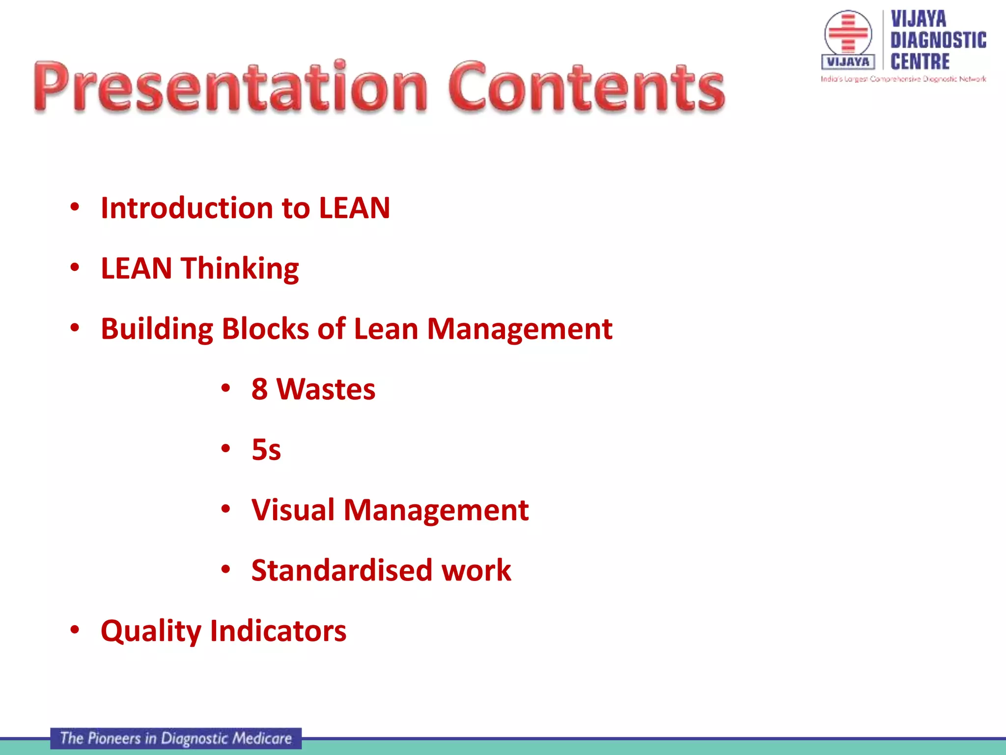 Lean concepts and quality indicators final | PPTX