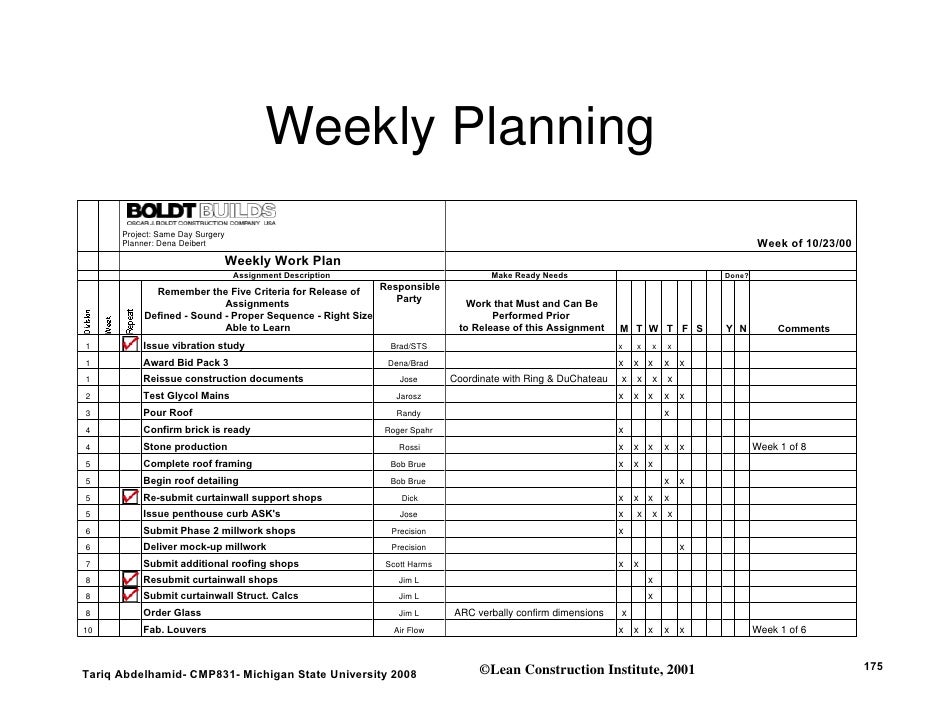 Weekly Work Plan By Eric Leonard weekly-work-plan-by-eric-leonard