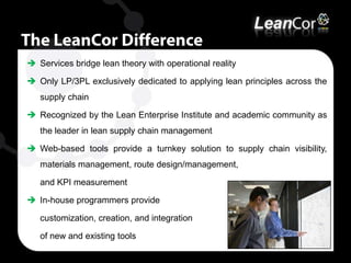 LeanCor - The Lean Logistics Operations Provider | PPTX