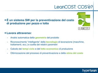 LeanCOST: il software per la preventivazione dei costi | PDF
