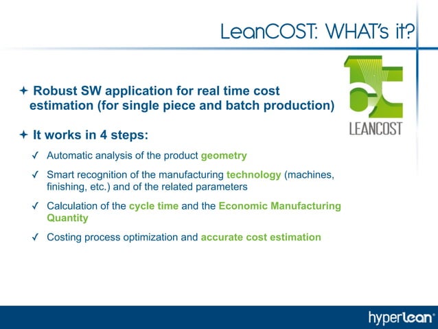 LeanCOST: the smartest costing solution | PPT