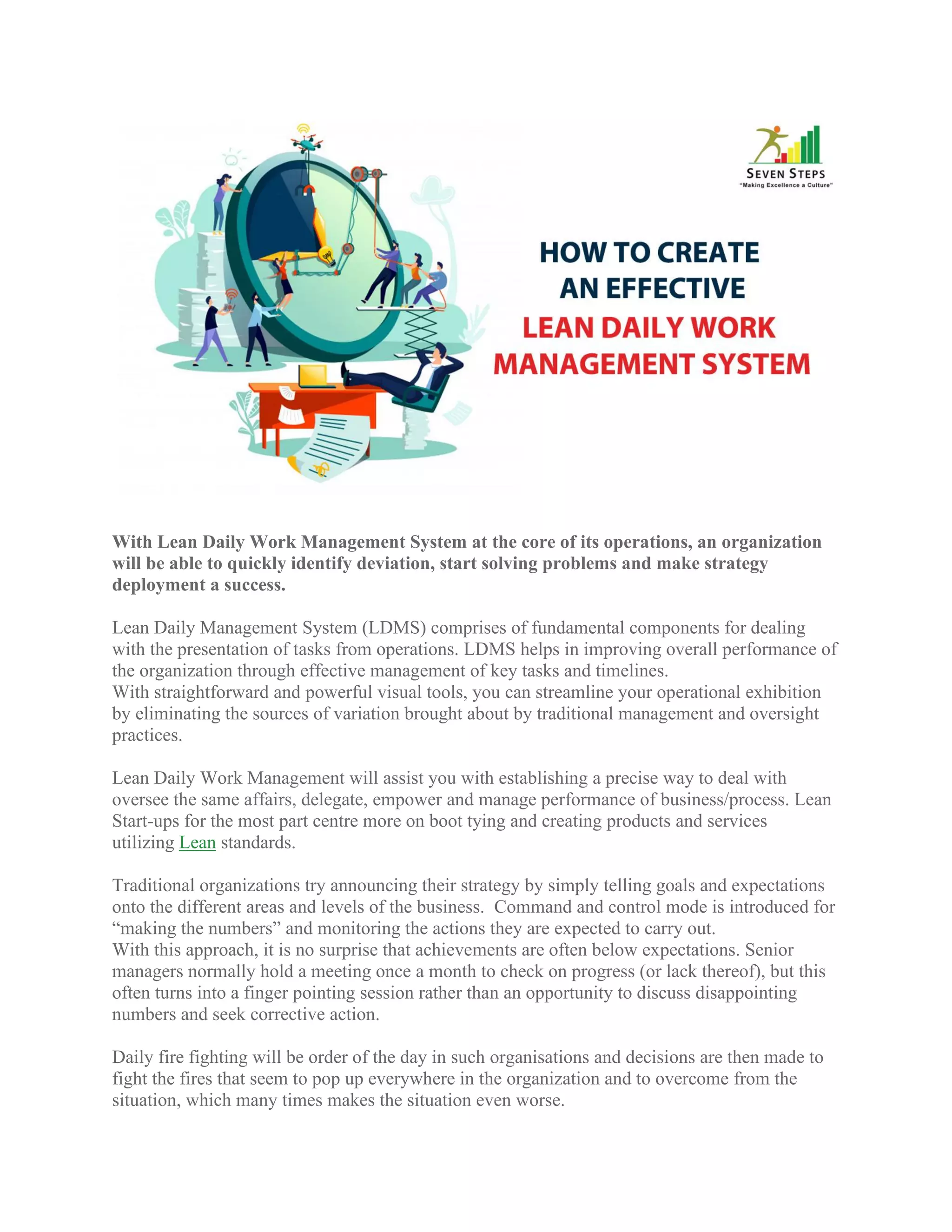 Lean daily work management system at the core of its operations | PDF