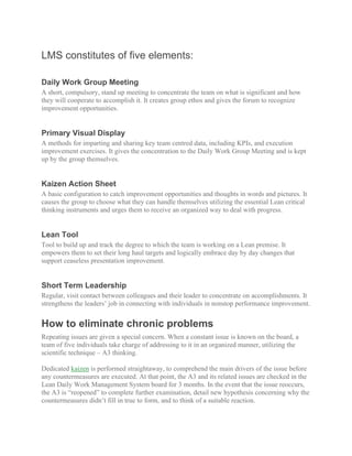 Lean daily work management system at the core of its operations | PDF