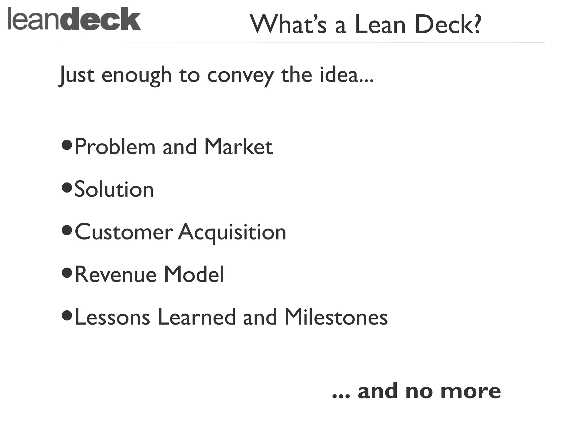 Lean Deck Template | PPT