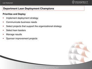 Lean Deployment Models - Perspect Management Consulting | PDF