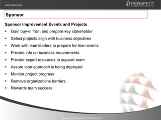 Lean Deployment Models - Perspect Management Consulting | PDF