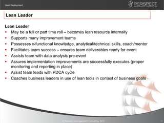Lean Deployment Models - Perspect Management Consulting | PDF