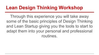 Lean Design Thinking Crash Course | PDF