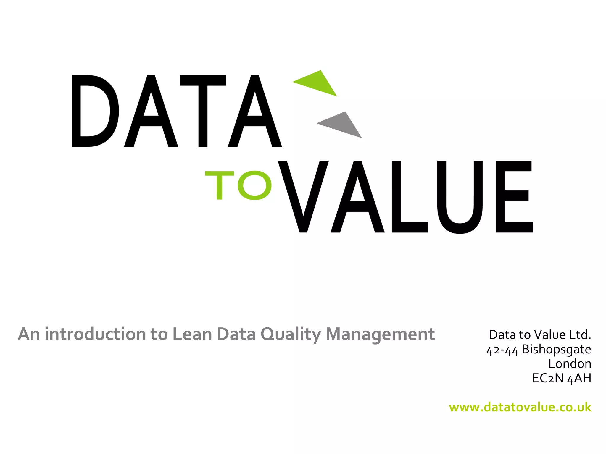 Lean Data Quality Management | PPT