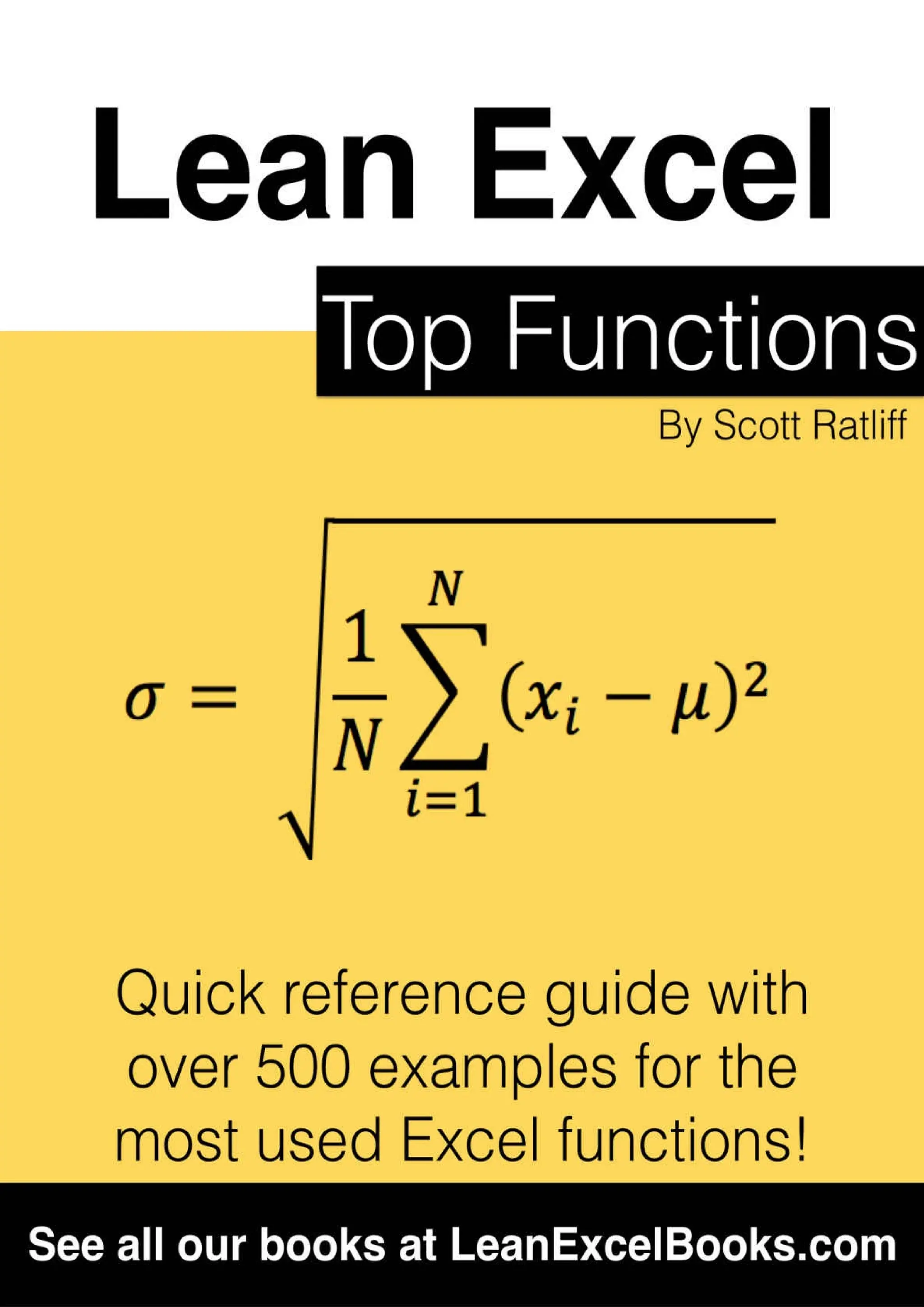 Lean Excel Top Functions - Quick Reference Guide with 500 Examples ...