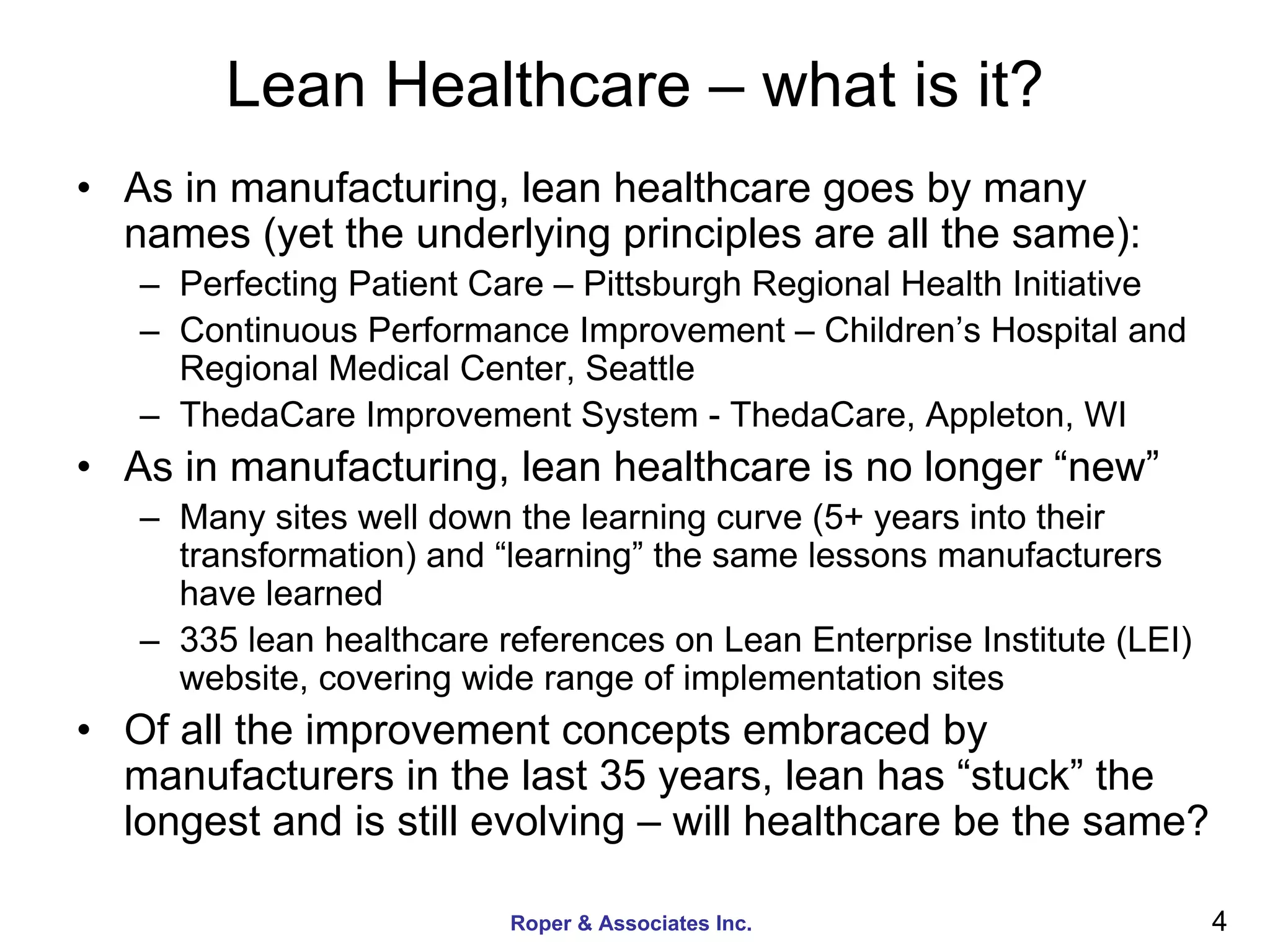 Lean Healthcare Overview | PDF