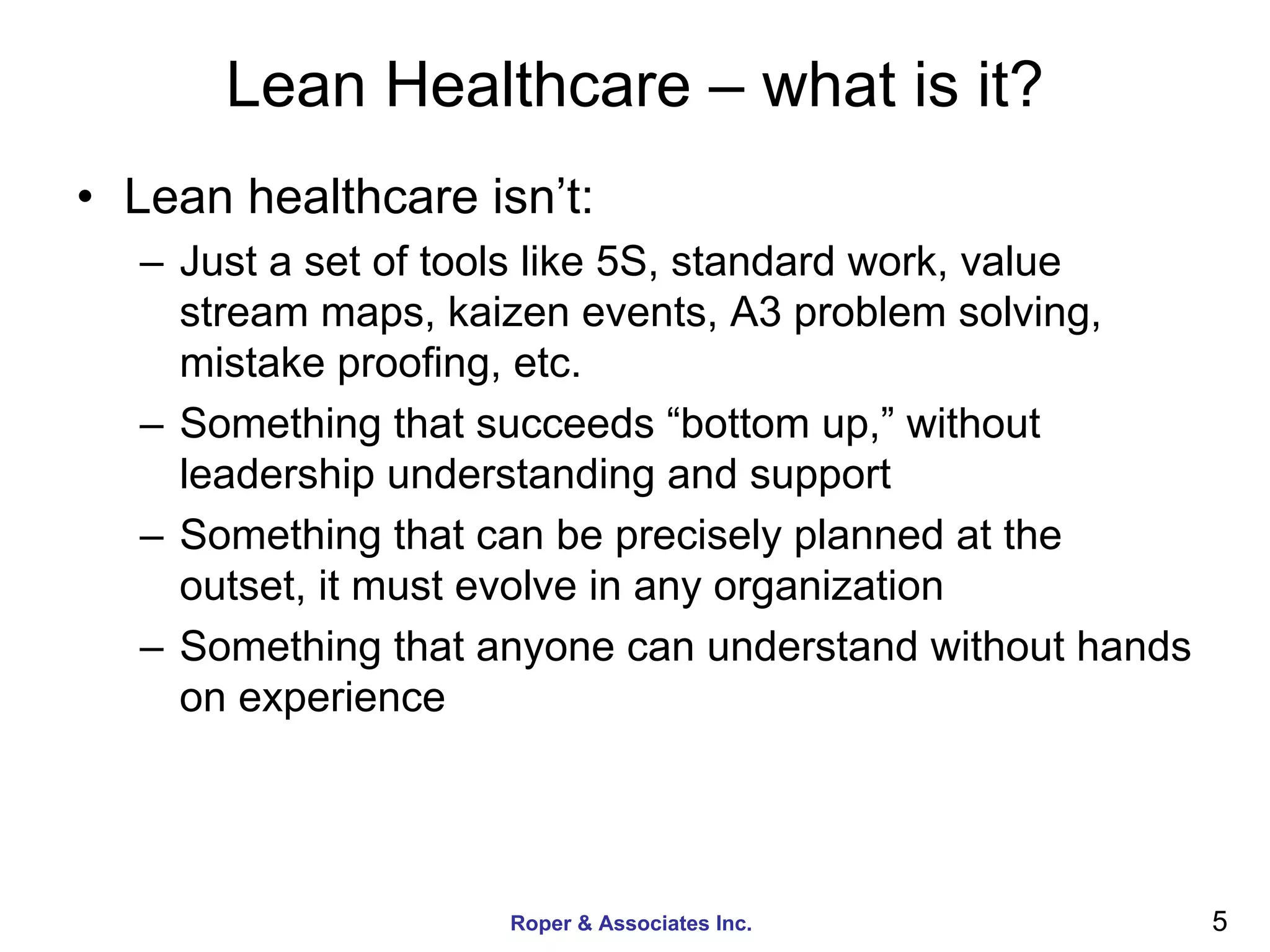 Lean Healthcare Overview | PDF
