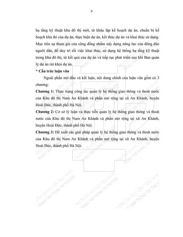 Luận văn: Quản lý hệ thống giao thông và thoát nước khu đô thị | PDF