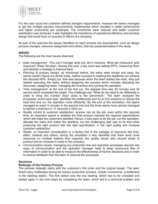 Lean Improvement Simulation | PDF | Logistics | Business