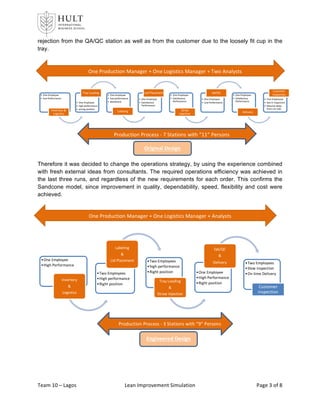 Lean Improvement Simulation | PDF | Logistics | Business