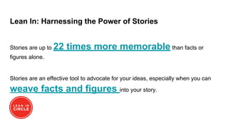 Lean in - WomenGroundBreakers: Harnessing the Power of Stories | PPT