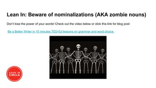 Lean in - the power of writing your story | PPT