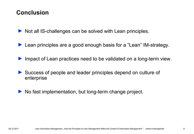 Lean Information Management | PPT | Business | Business and Finance