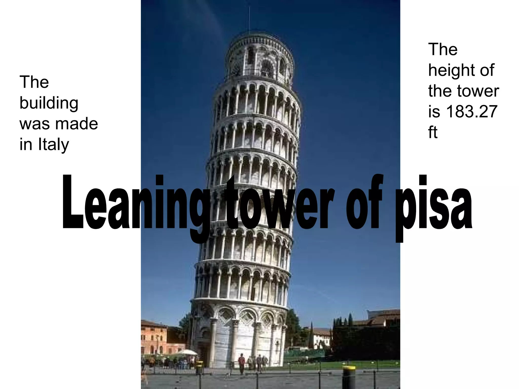 Leaning tower of pisa. David & Tyler | PPT