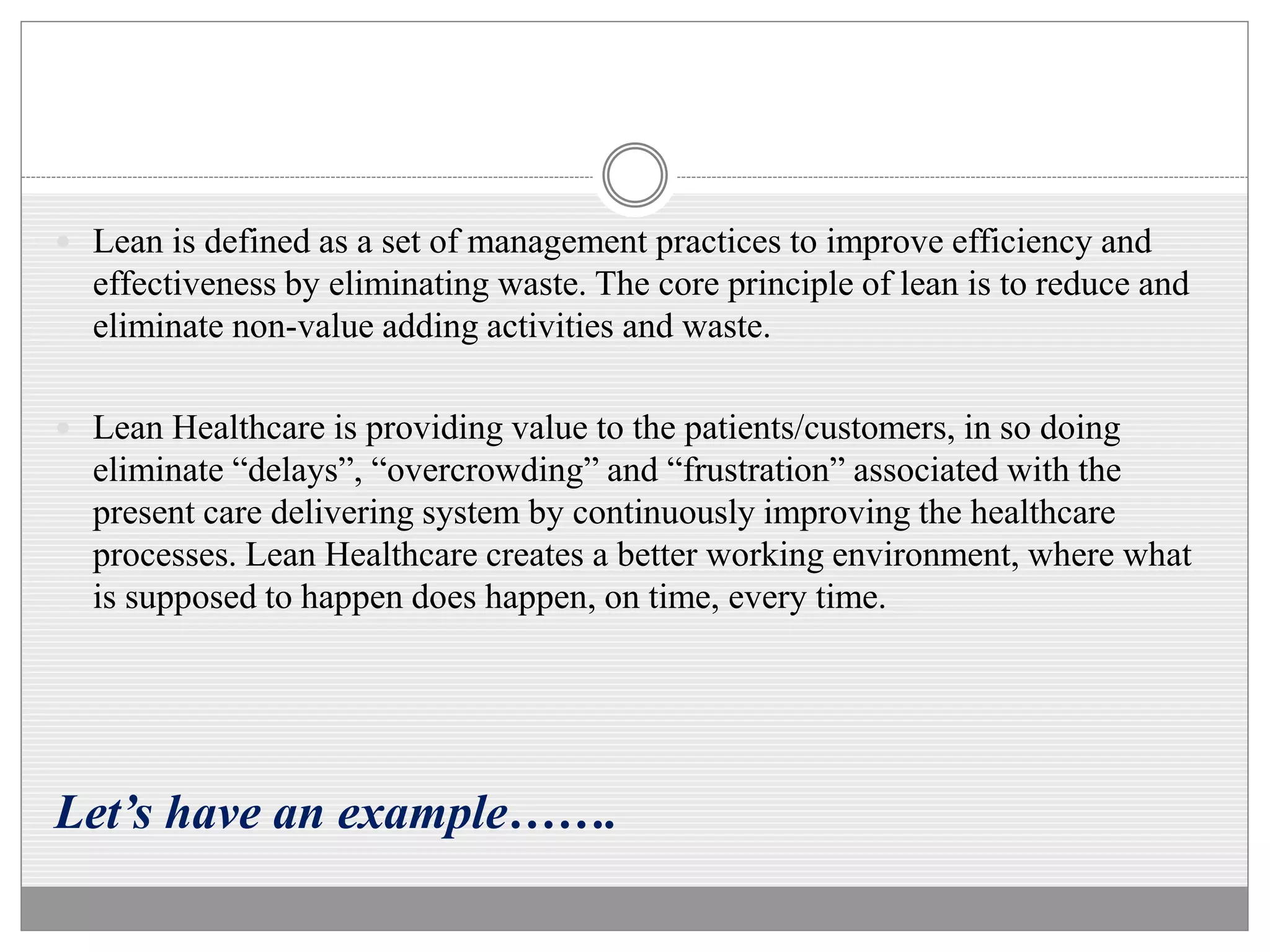 Lean initiatives in healthcare | PPTX
