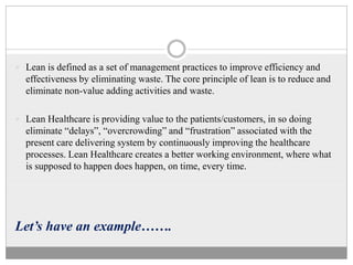 Lean Principles In Hospital Setting