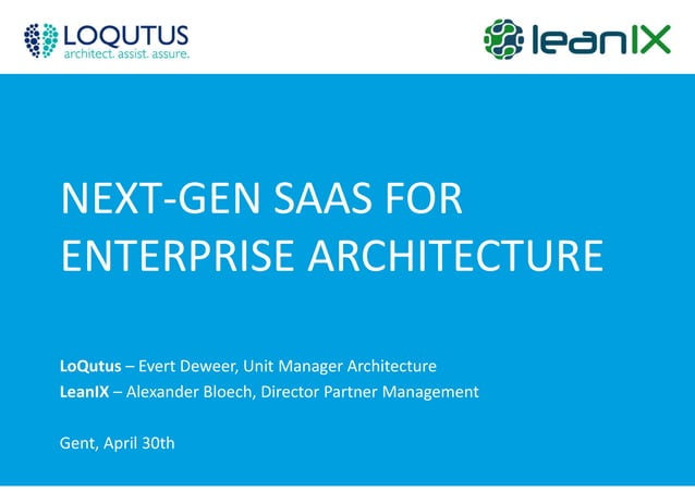 LeanIX & LoQutus: Next generation Enterprise Architecture Management | PPT