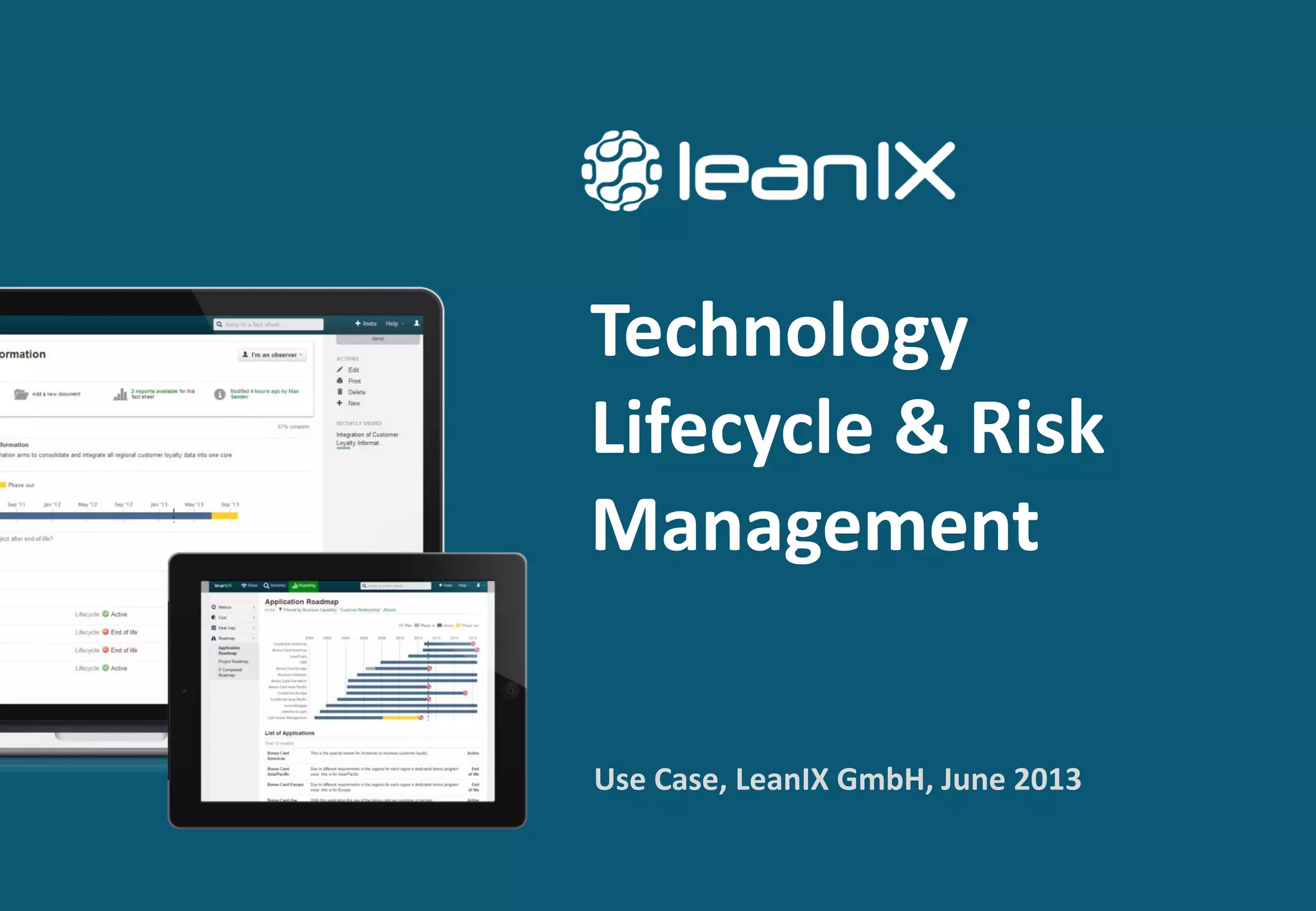 LeanIX Technology Lifecycle- & Risk-Management | PDF | Technology ...