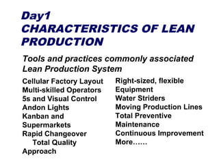 Overview of 3 day Lean & Kaizen Course Content | PPT