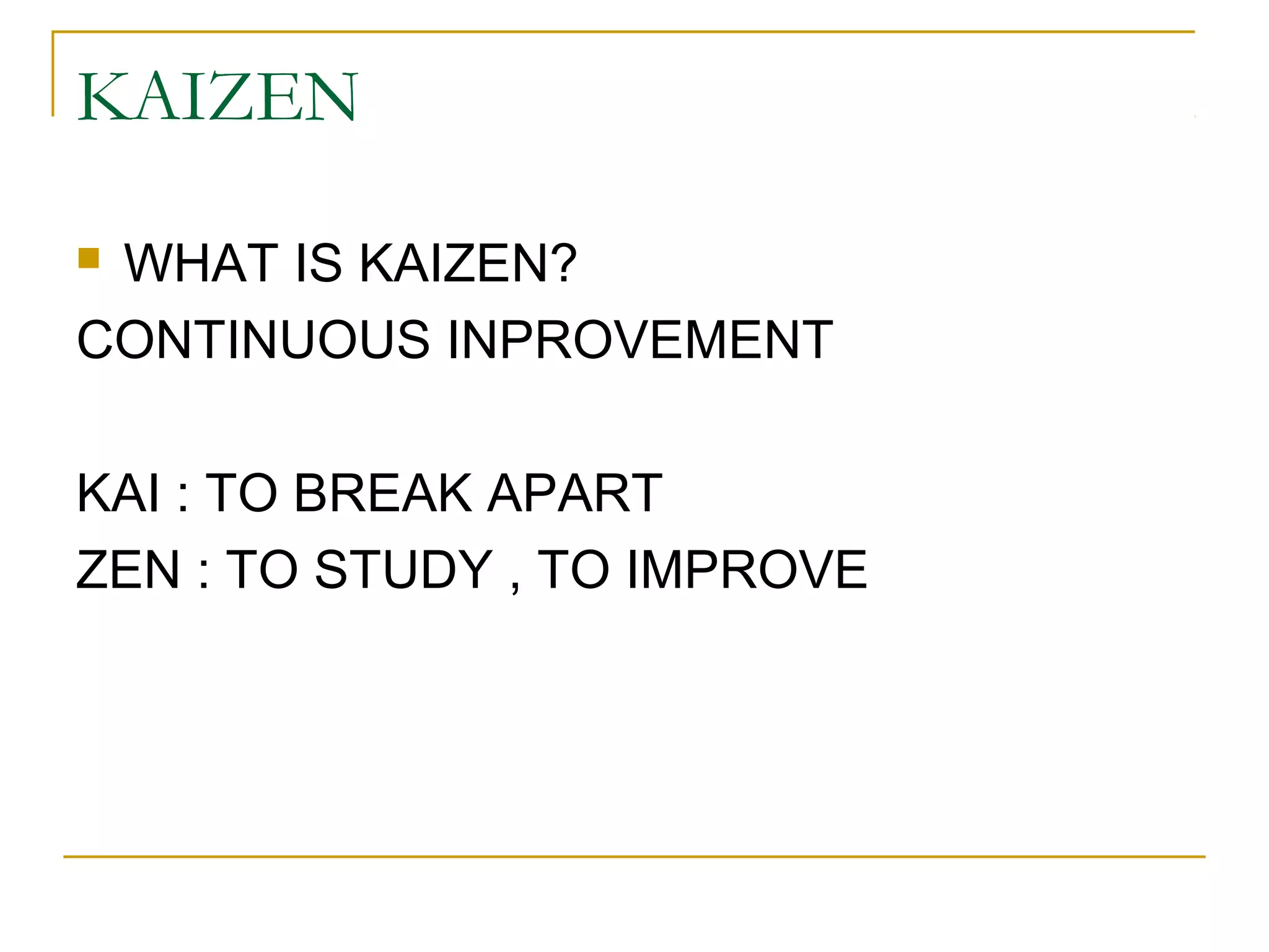 Lean & kaizen | PPT
