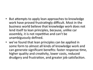 Lean Knowledge Work | PPT