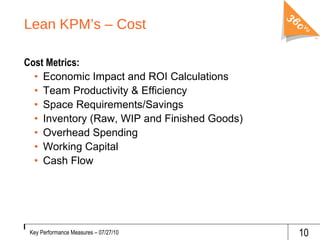Lean Key Performance Metrics | PPT