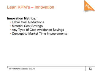 Lean Key Performance Metrics | PPT