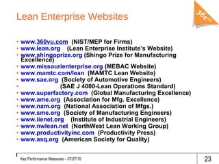Lean Key Performance Metrics | PPT