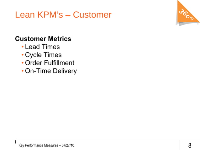 Lean Key Performance Metrics | PPT | Mechanical and Industrial ...
