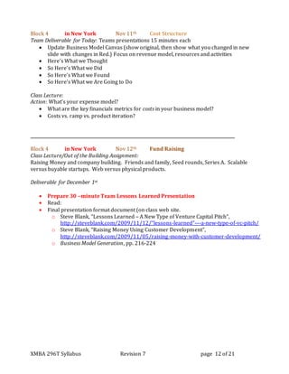 Lean launchpad berkeley columbia syllabus rev 7 | PDF