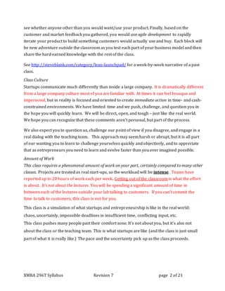 Lean launchpad berkeley columbia syllabus rev 7 | PDF