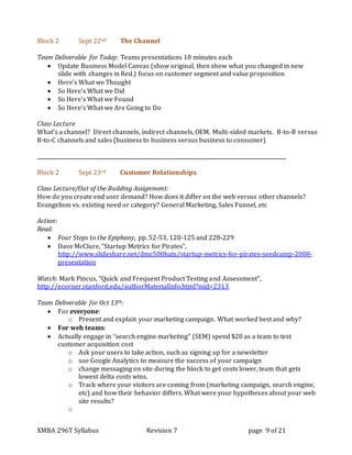 Lean launchpad berkeley columbia syllabus rev 7 | PDF