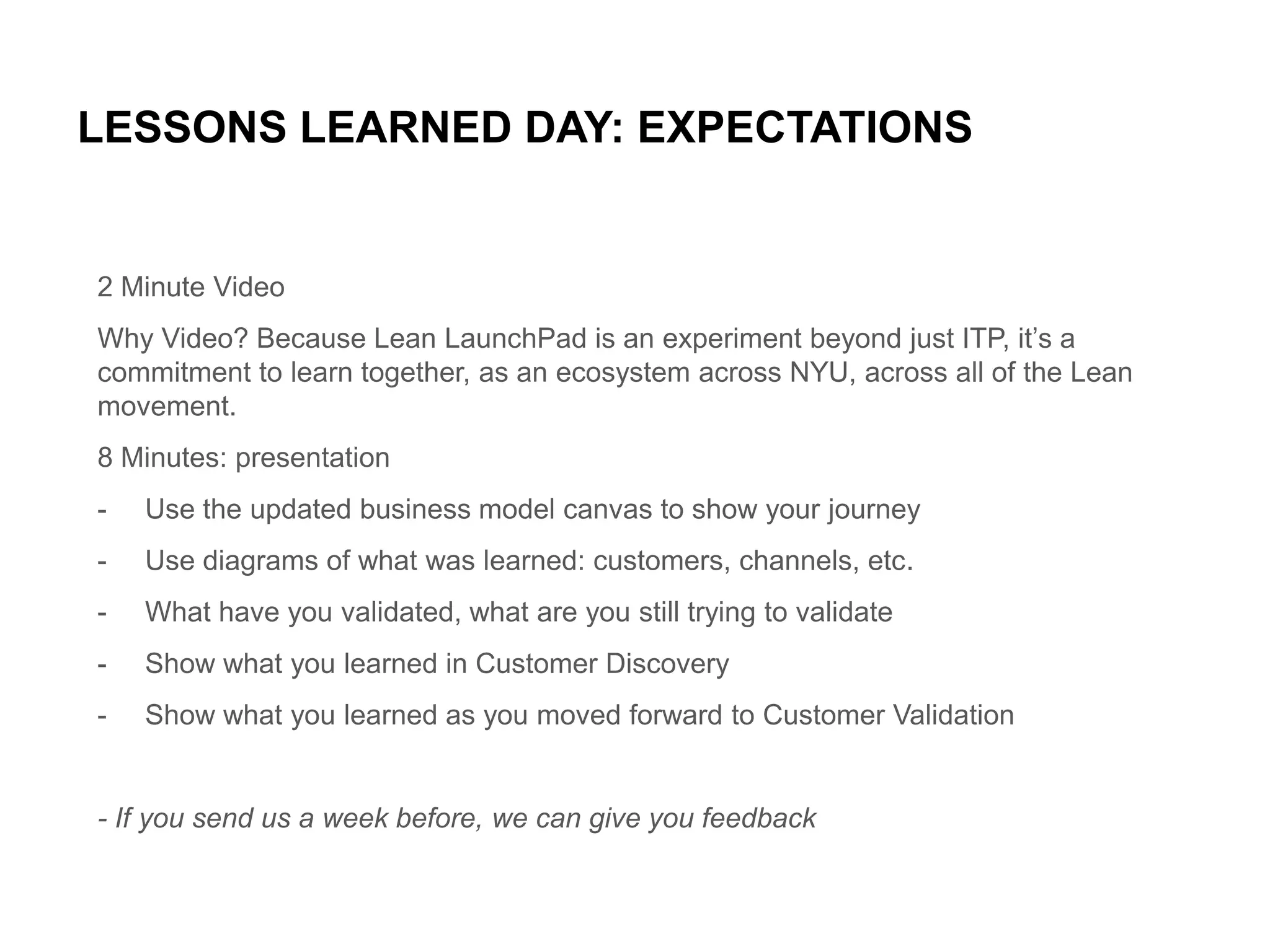 NYU ITP Lean LaunchPad 4.7.2014