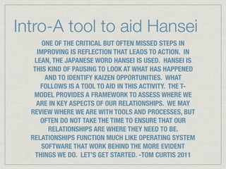 Lean Leader's Relationship Self-Assessment | PDF