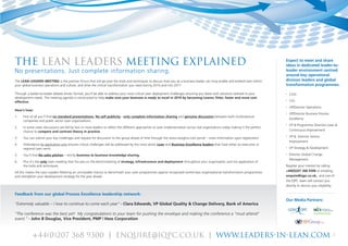 Lean leaders6 | PDF | Business Expos & Conferences | Events
