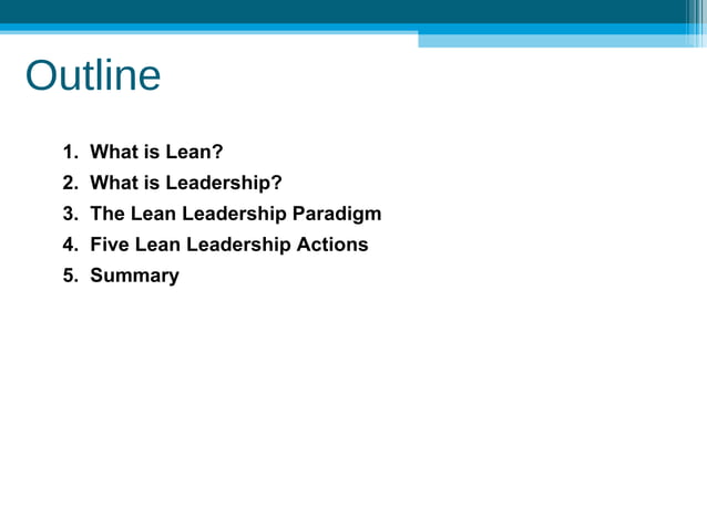 Lean Leadership Sample | PPT