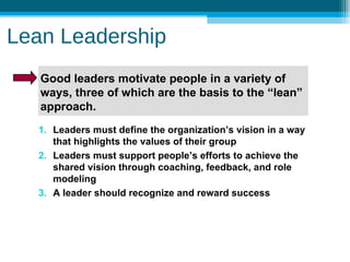 Lean Leadership Sample | PPT