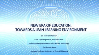 New Era OF Education: Towards A LEAN LEARNING ENVIRONMENT | PPT
