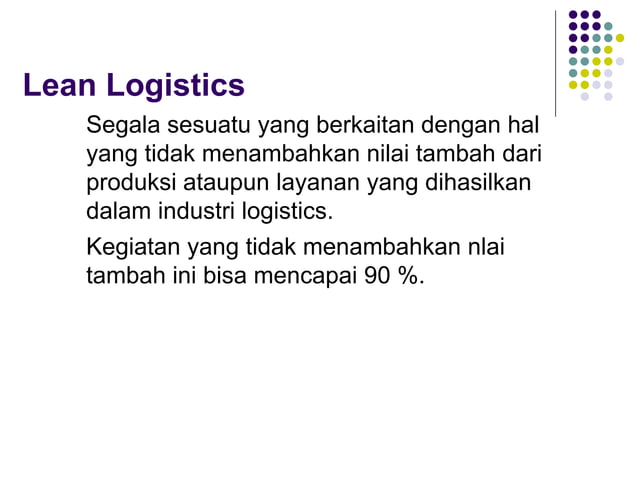 Lean logistics | PPT