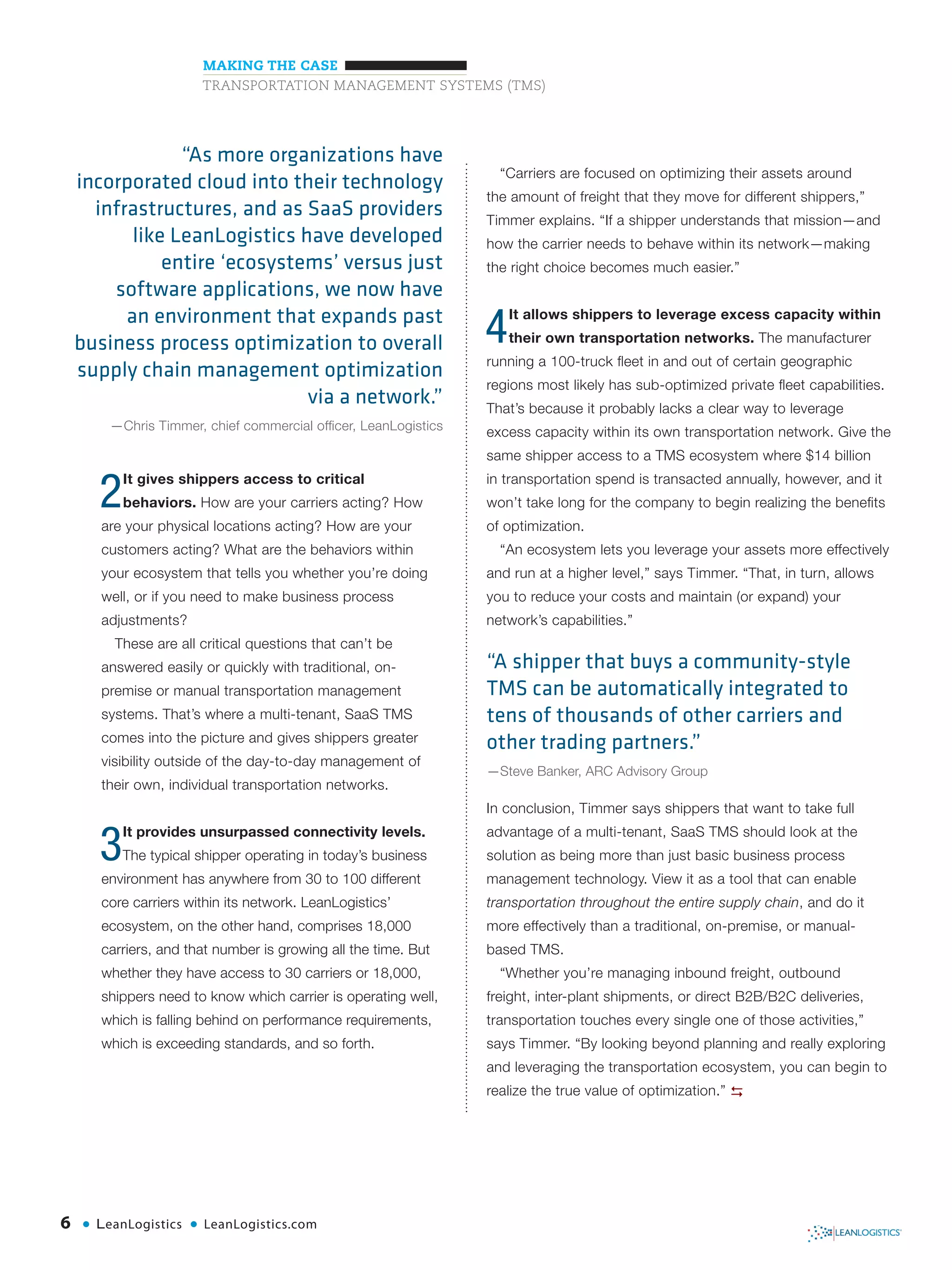 Leanlogistics mtc tms | PDF